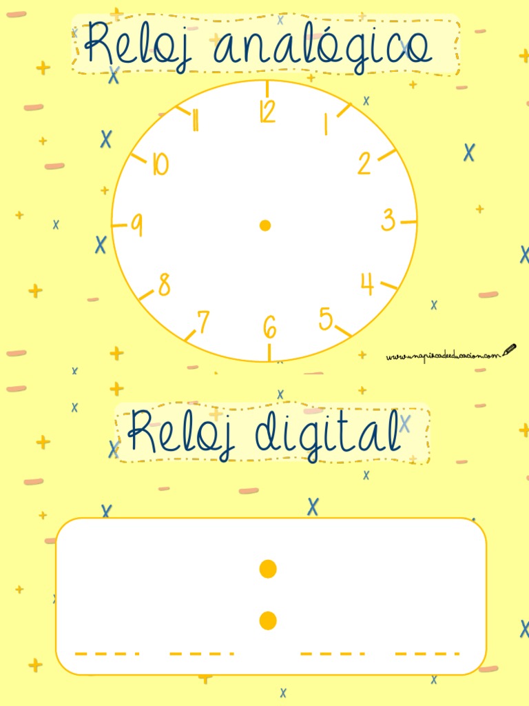 Plantilla Reloj Analógico y Digital