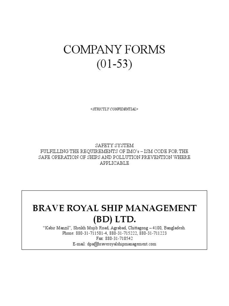 Company Forms Top Sheet | PDF