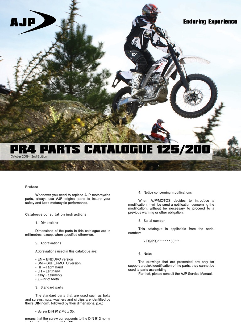 AJP MOTOS - PR4 Part List | PDF | Carburetor | Clutch