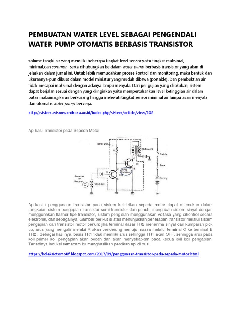 Pembuatan Water Level Sebagai Pengendali Water Pump Otomatis Berbasis ...