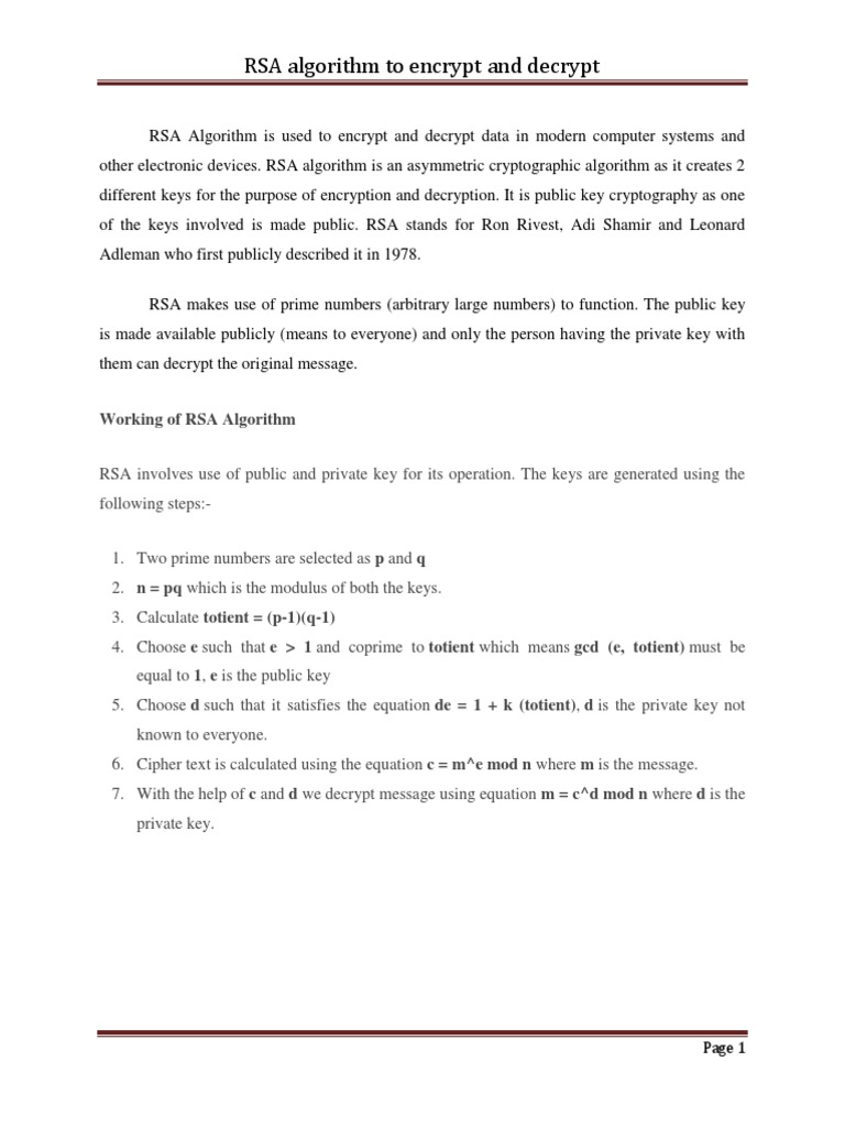 RSA | PDF | Cryptography | Public Key Cryptography