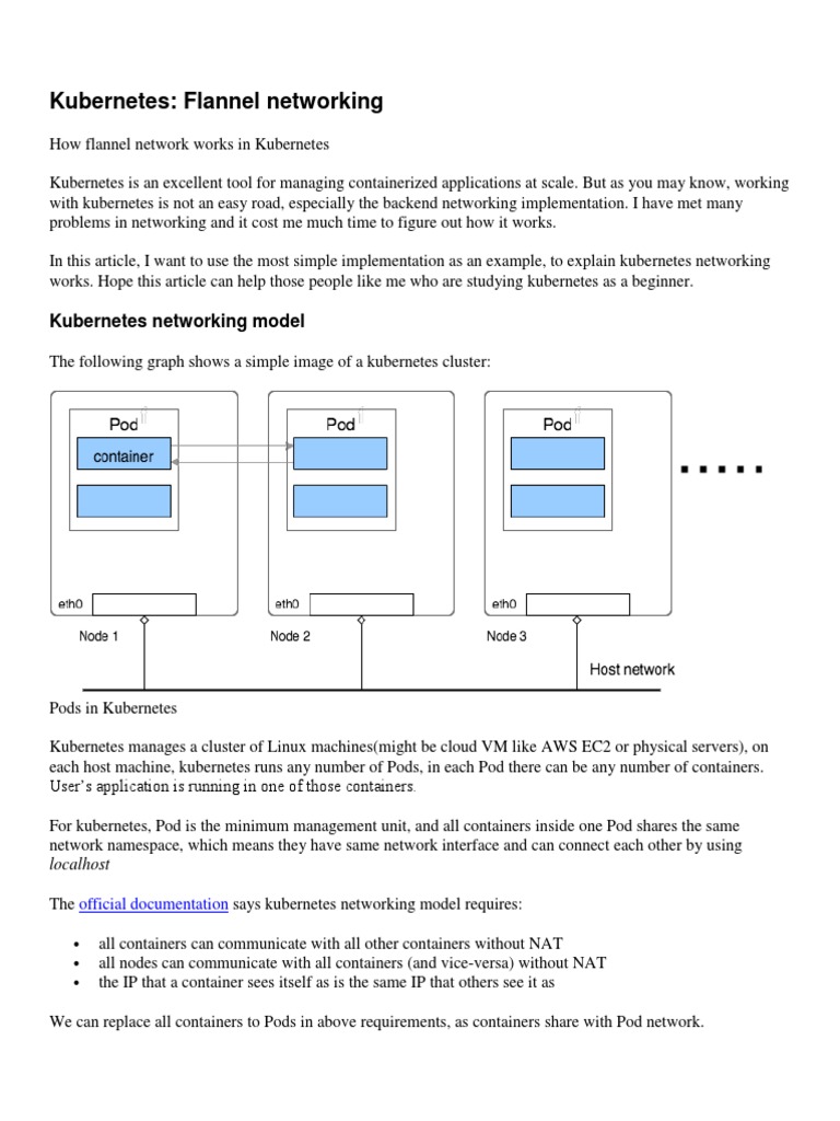 Kubernetes Flannel Network | PDF | Ip Address | Computer Network