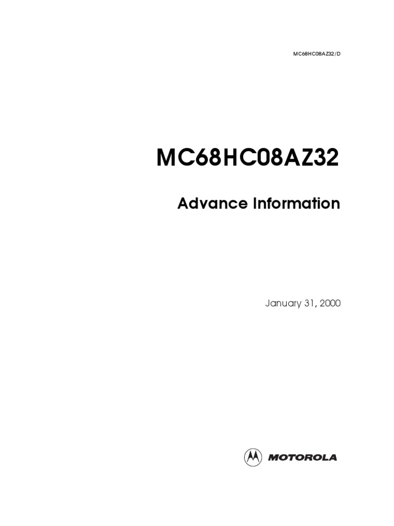 MC68HC08AZ32 | PDF | Microcontroller | Electronic Design