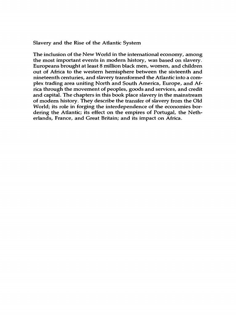 Barbara L. Solow - Slavery and The Rise of The Atl (BookFi) PDF | PDF ...