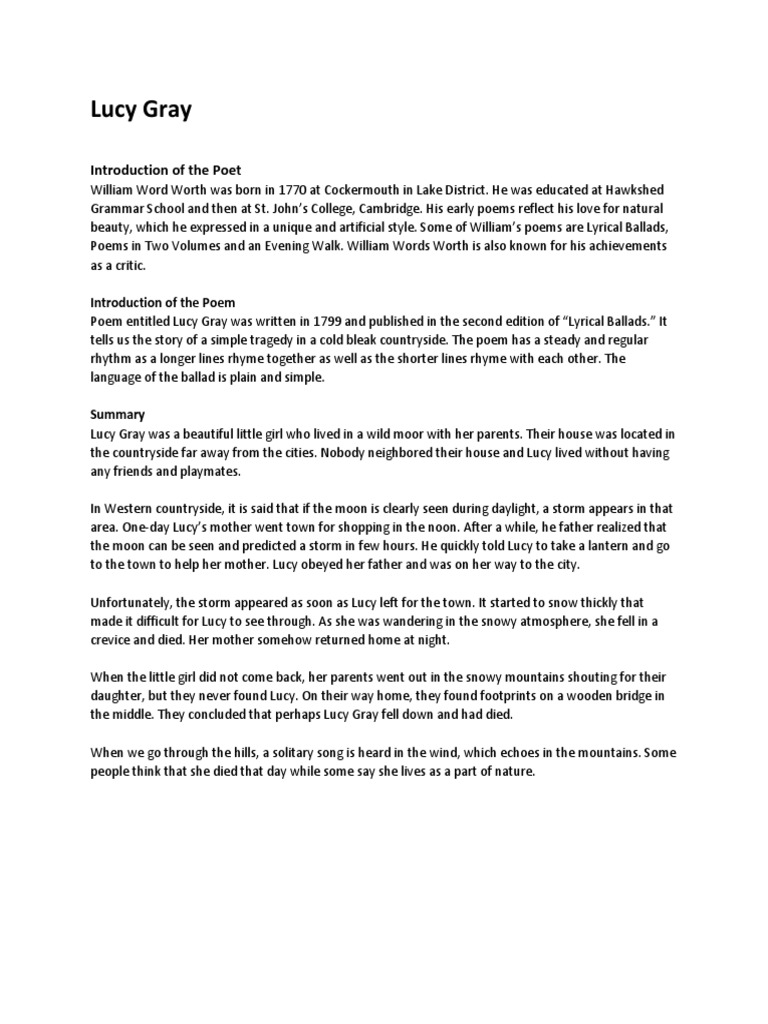 Lucy Gray | PDF