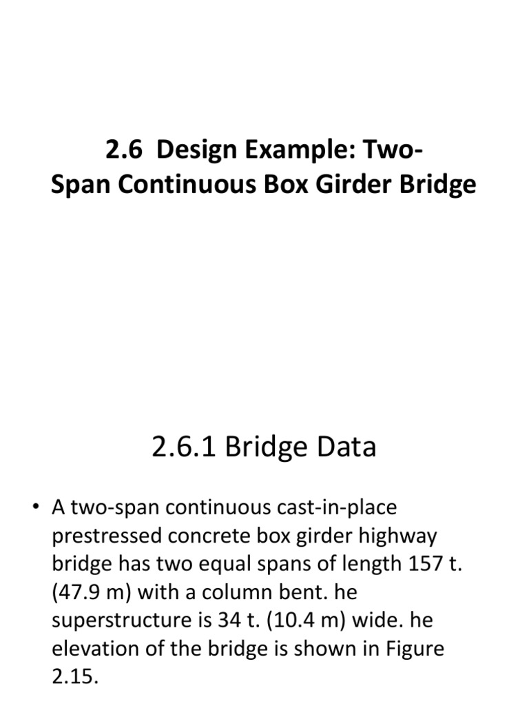 2.6 Design Example Two Span Continuous Box Girder Bridge | Download ...