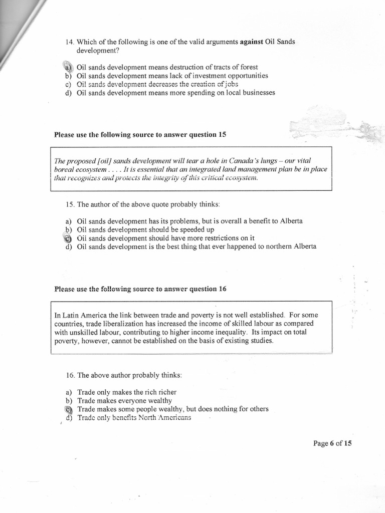Grade 10 Social Studies Unit Test | PDF