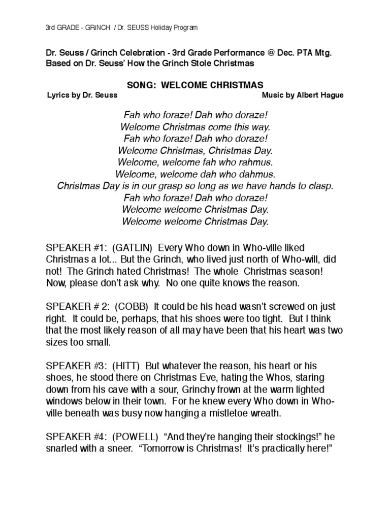 Grinch | PDF | Christmas | December Observances