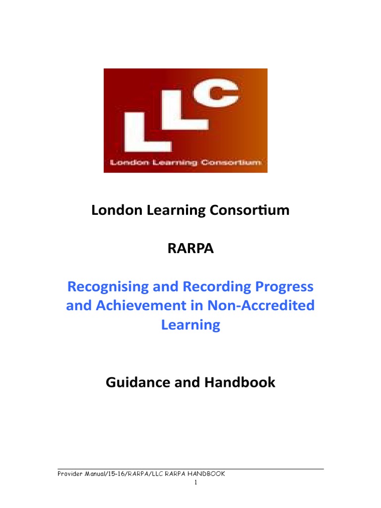 LLC Rarpa Handbook | PDF | Educational Assessment | Tutor