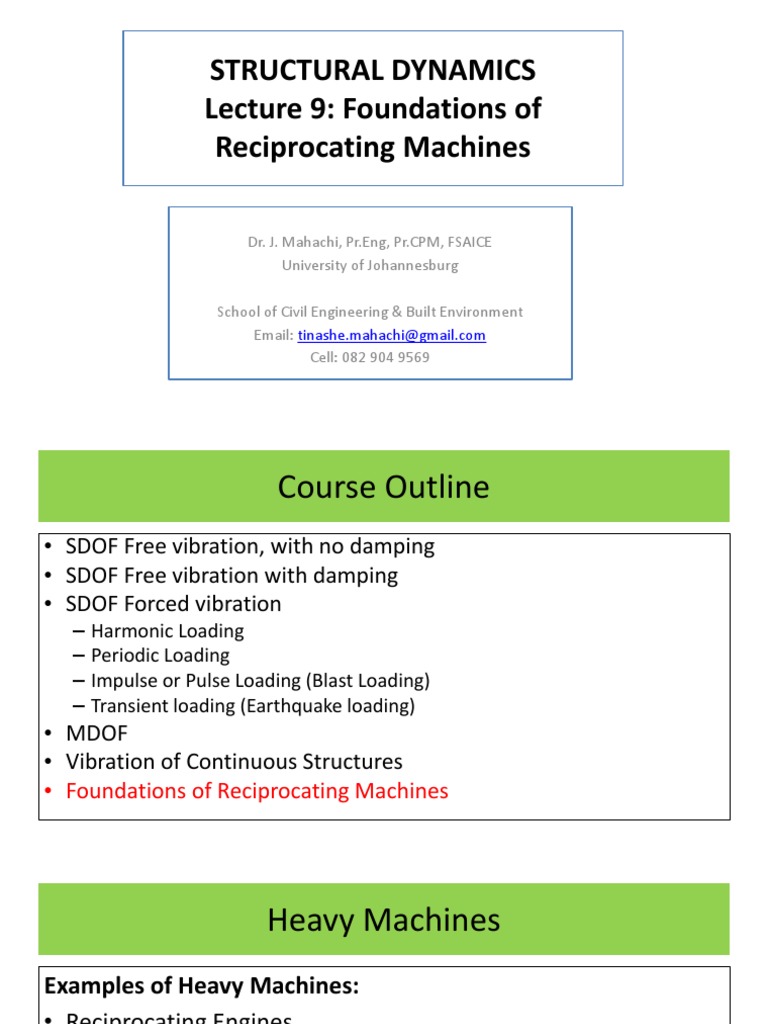 Lecture 9 - Foundations of Reciprocating Machines | PDF | Center Of ...