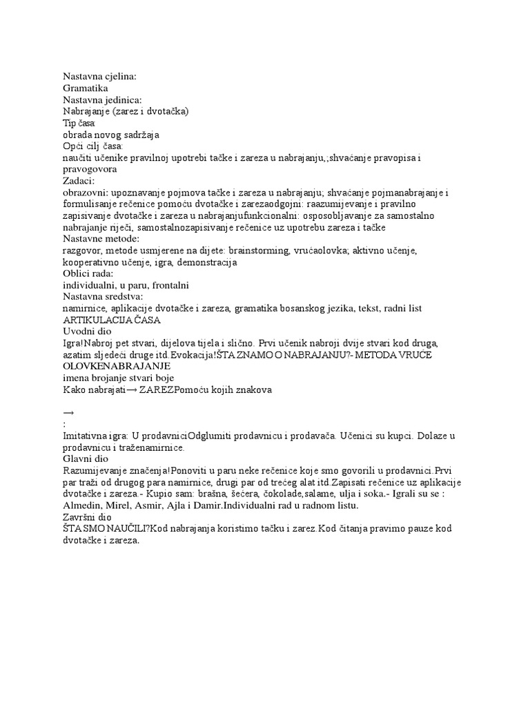 Zarez I Dvotacka | PDF