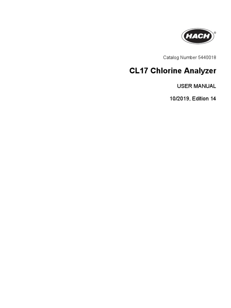 CL17 Chlorine - Analyzer | PDF | Pipe (Fluid Conveyance) | Switch
