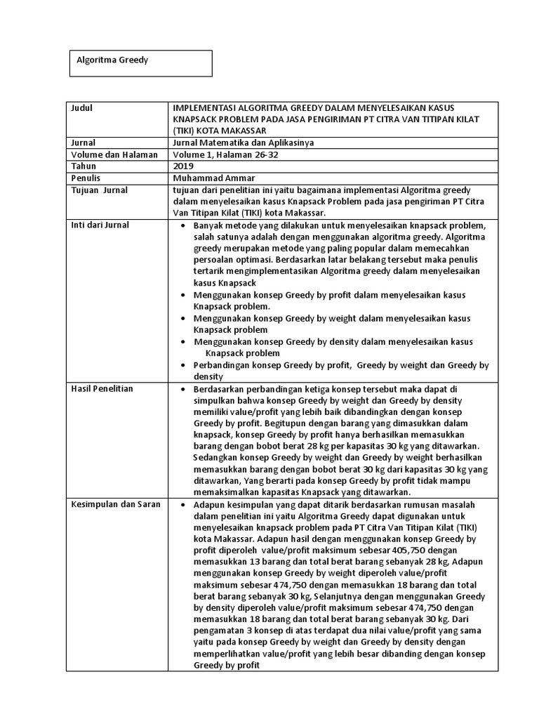 Algoritma Greedy | PDF