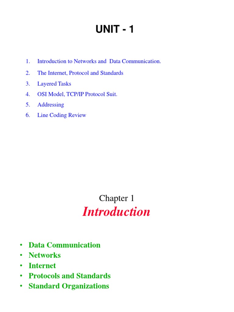 DCN-unit-1 Modified | PDF | Internet Protocol Suite | Osi Model
