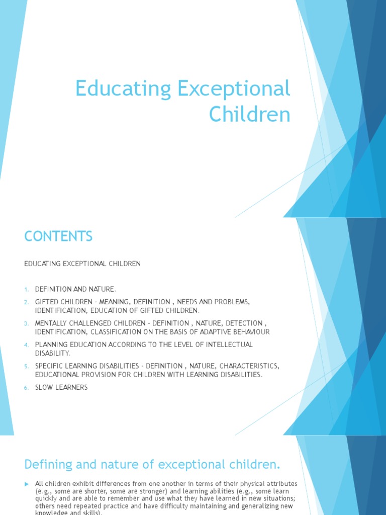 Educating Exceptional Children | PDF | Learning Disability | Intellectual Giftedness