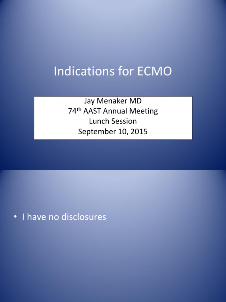 Powerpoint Presentation of The Indications For ECMO | PDF | Medical ...