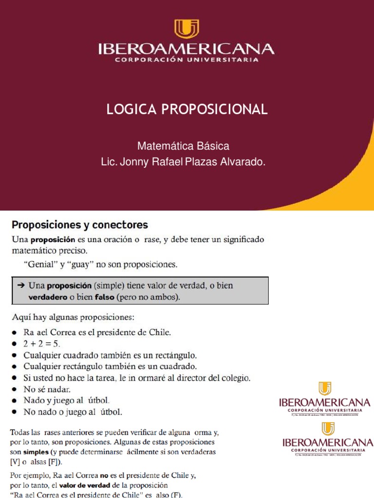MATH BASIC. - Logica Proposicional | PDF