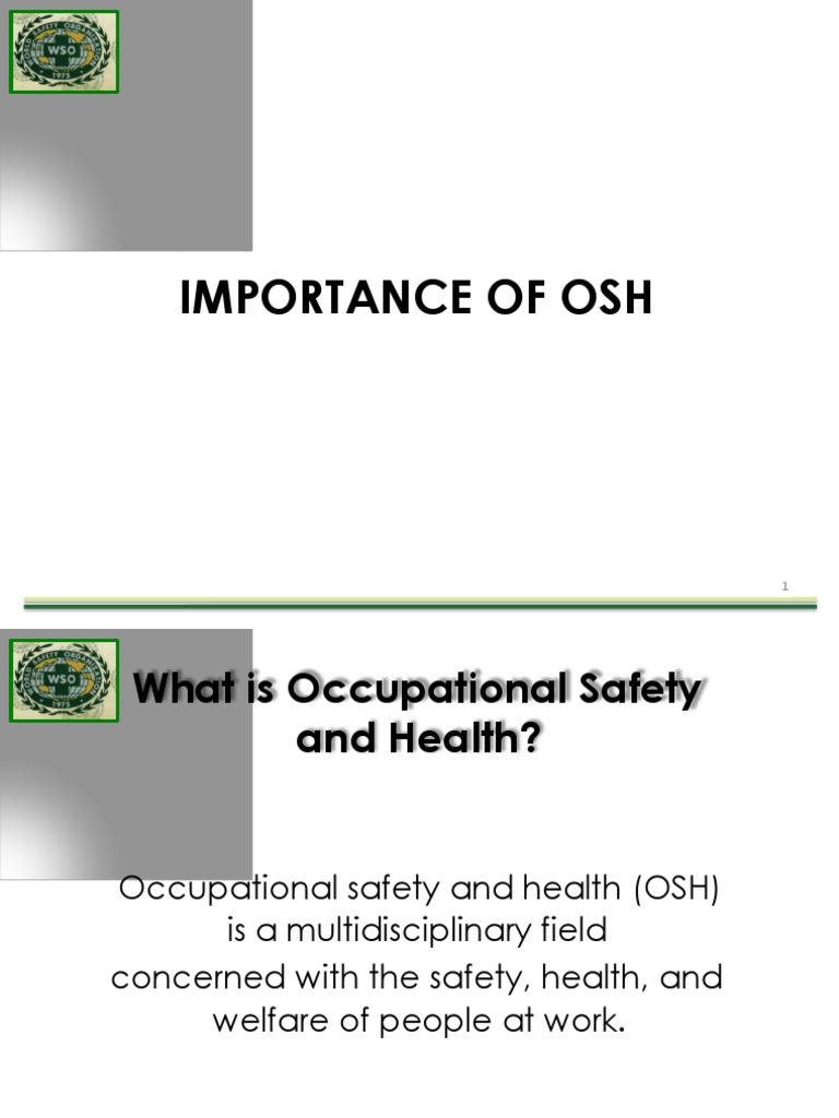 Module 1 - Introduction To Osh | PDF | Occupational Safety And Health ...