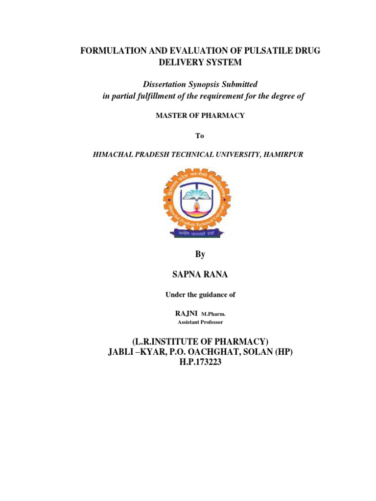 Formulation And Evaluation Of Pulsatile Drug Delivery System Pdf