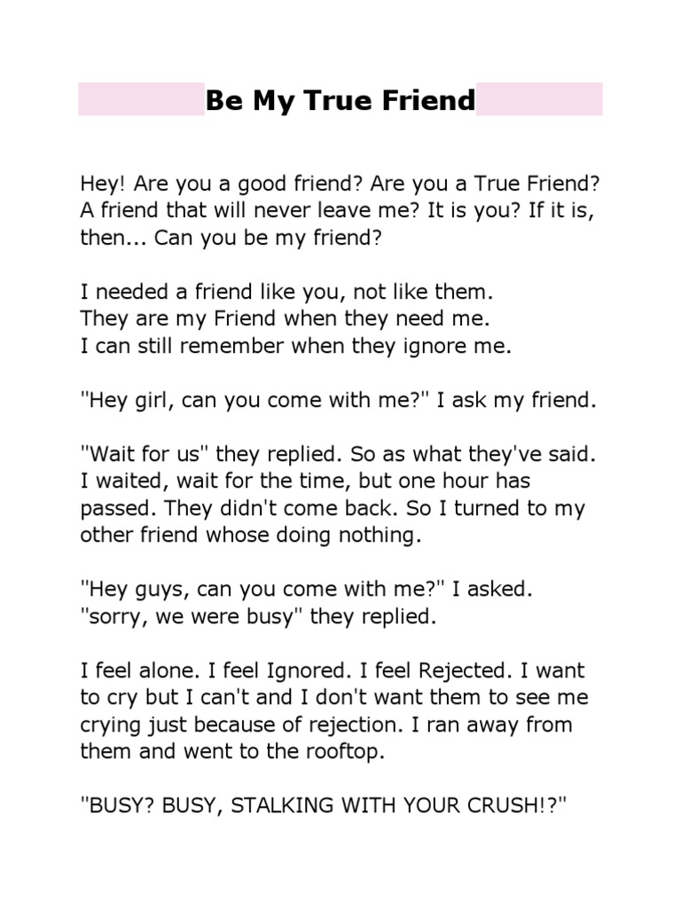 Be My True Friend | PDF