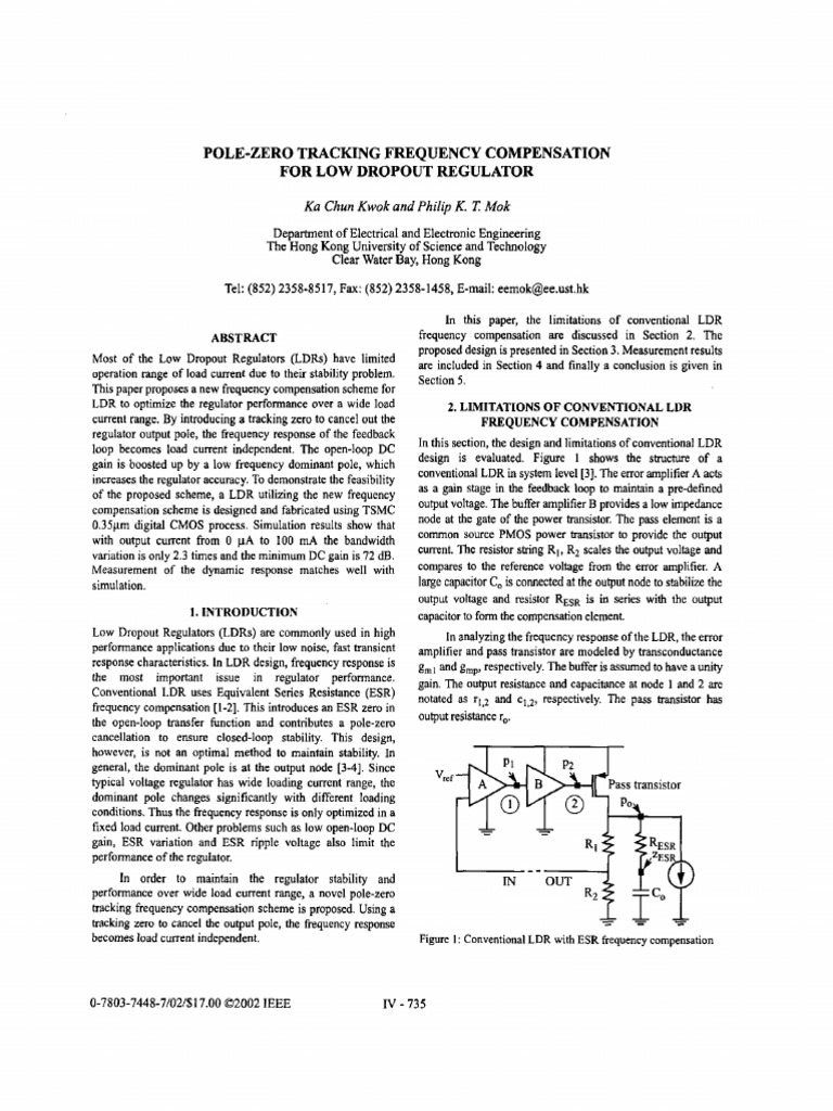 Pole-Zero Tracking for LDR Compensation | PDF | Amplifier | Electrical ...