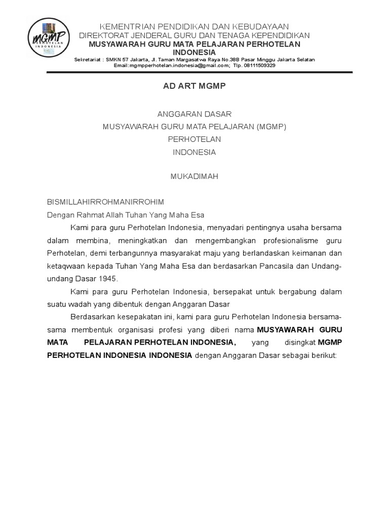 Ad-Art MGMP Perhotelan Indonesia | PDF | Karier & Perkembangan | Bisnis