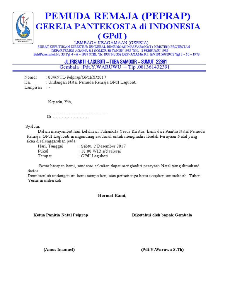 Undangan Pemuda Remaja | PDF