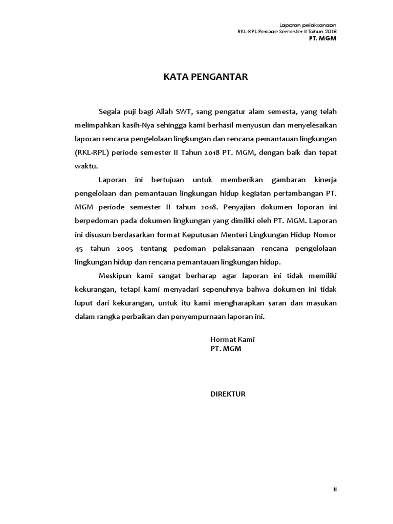 Kata Pengantar RKL-RPL MGM | PDF