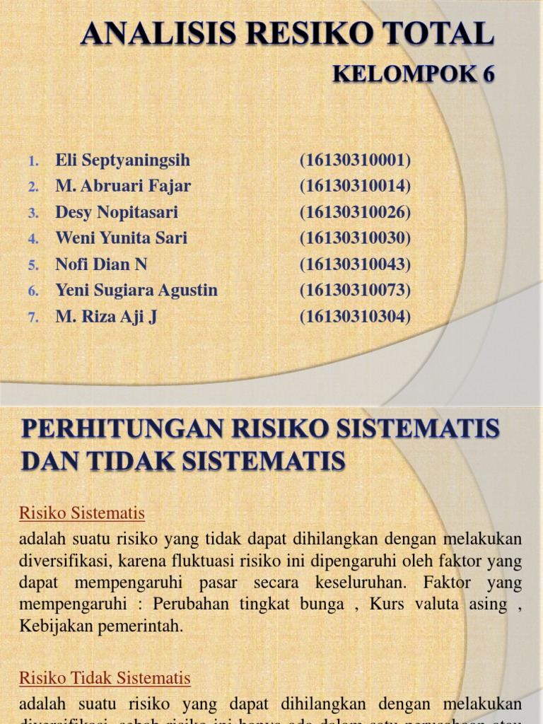 Analisis Risiko Investasi dan Portofolio | PDF