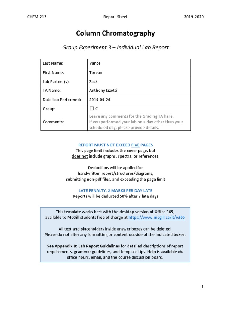 212 Report Sheet Chromatography | PDF | Thin Layer Chromatography ...