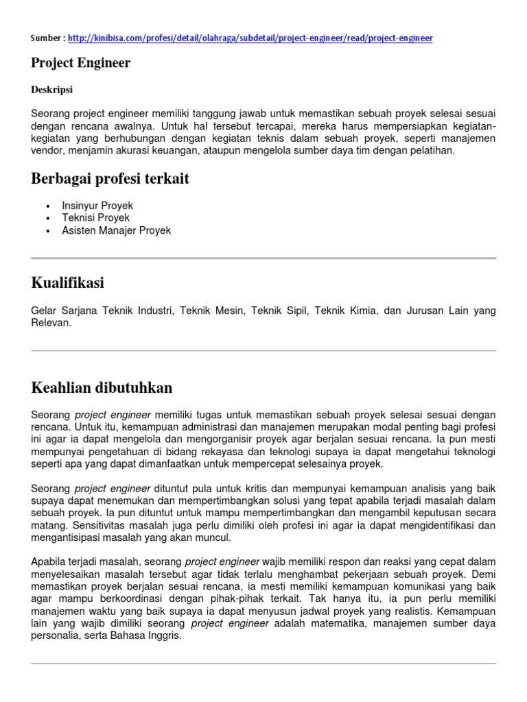 Project Engineer - 1 | PDF