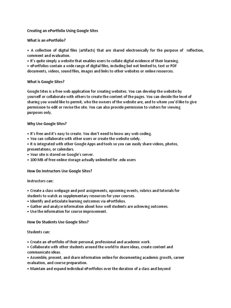 Guide To Make E-Portfolio | PDF | Websites | World Wide Web