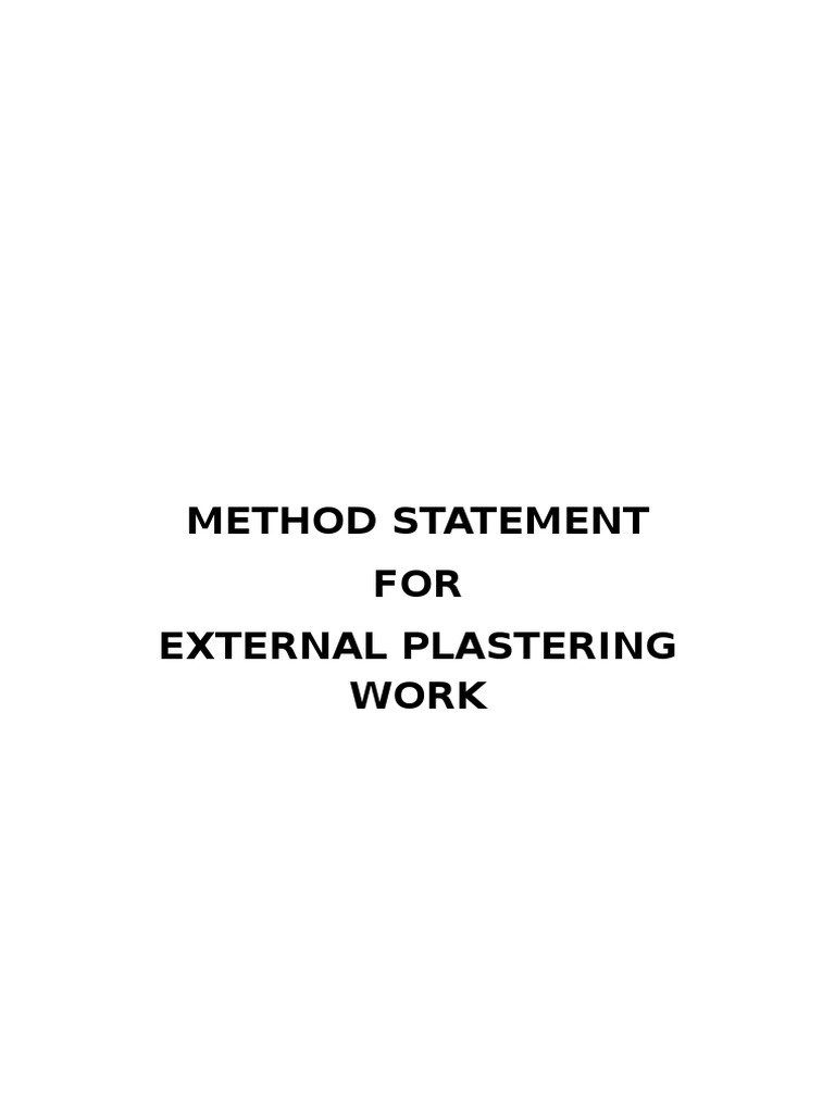 7.Ms-External Plaster Work | PDF | Plaster | Mortar (Masonry)
