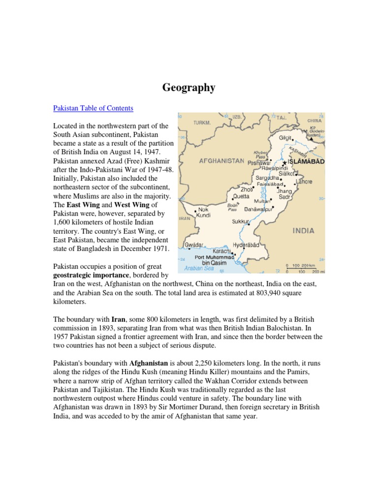 Geographical and Physical Features of Pakistan | PDF | Indus River ...