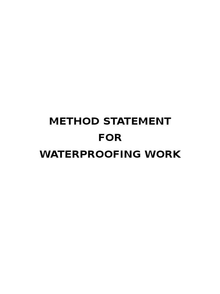 8.Ms-Water Proofing Work | PDF | Masonry | Flooring