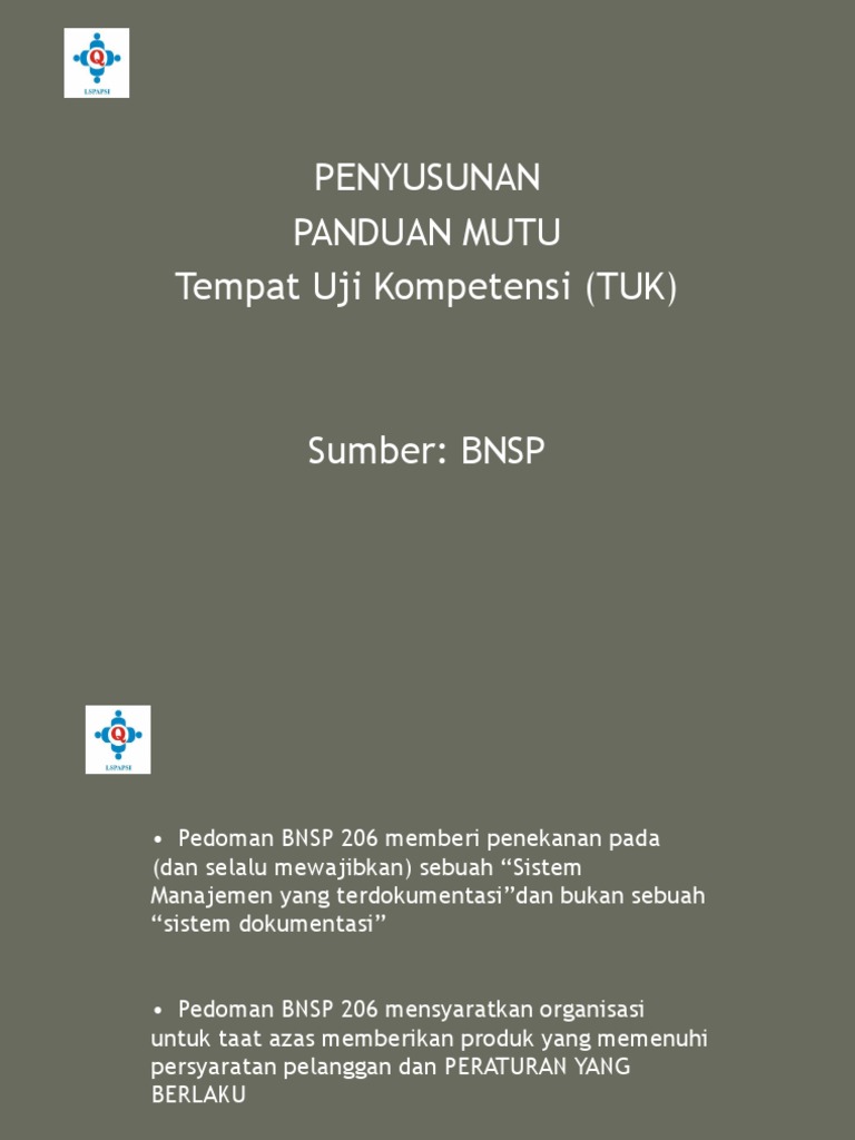 Penyusunan Pedoman Mutu Tuk | PDF | Komputer | Teknologi & Rekayasa
