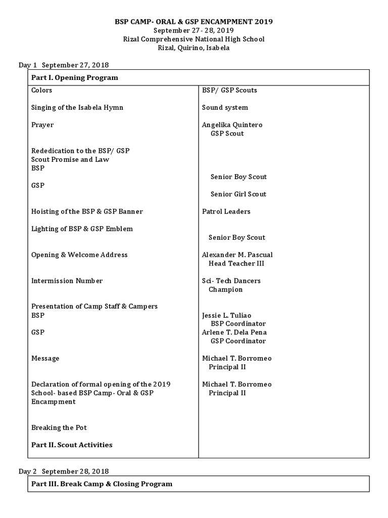 BSP Camp | PDF | Youth Movements | Youth Organizations