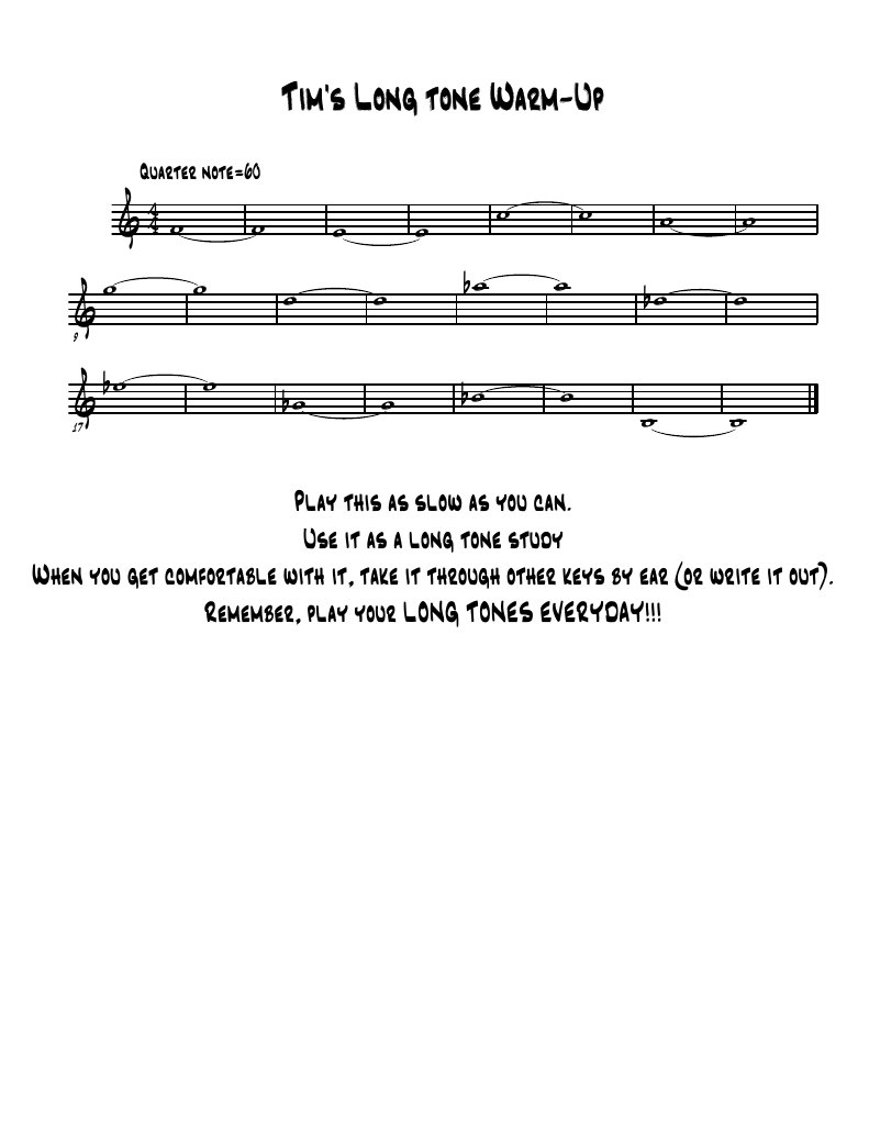 Tim's Long Tone Warm-Up Guide | PDF