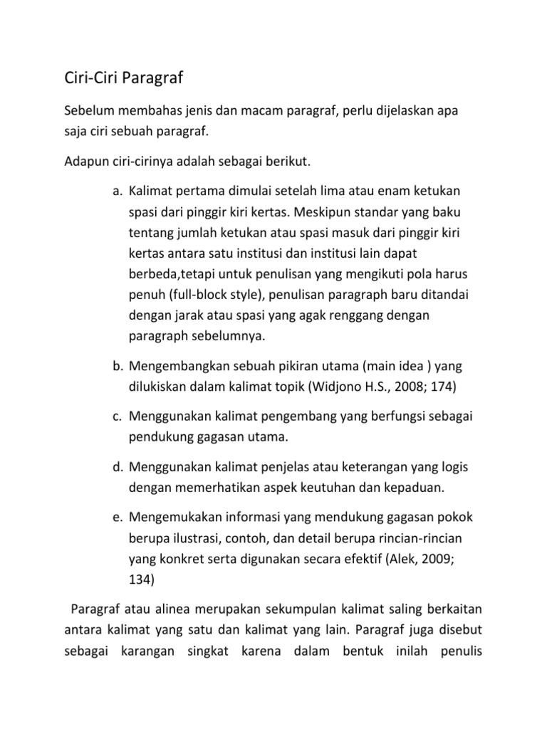 Ciri Ciri Paragraf | PDF
