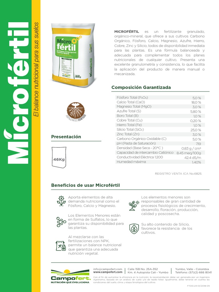 FT Microfertil | PDF | Cobre | Calcio