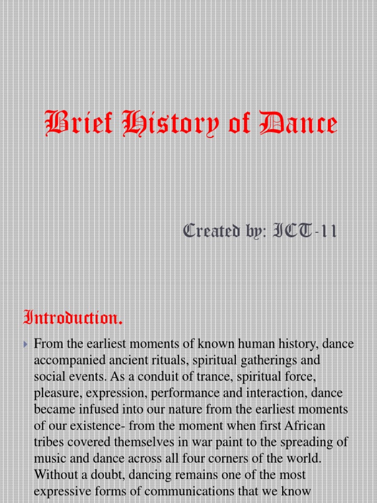 Brief History of Dance | PDF | Dances | Ancient Egypt
