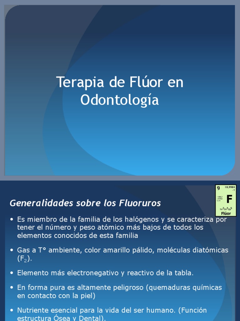 Fluorterapia en Odontología | PDF | Flúor | Átomos