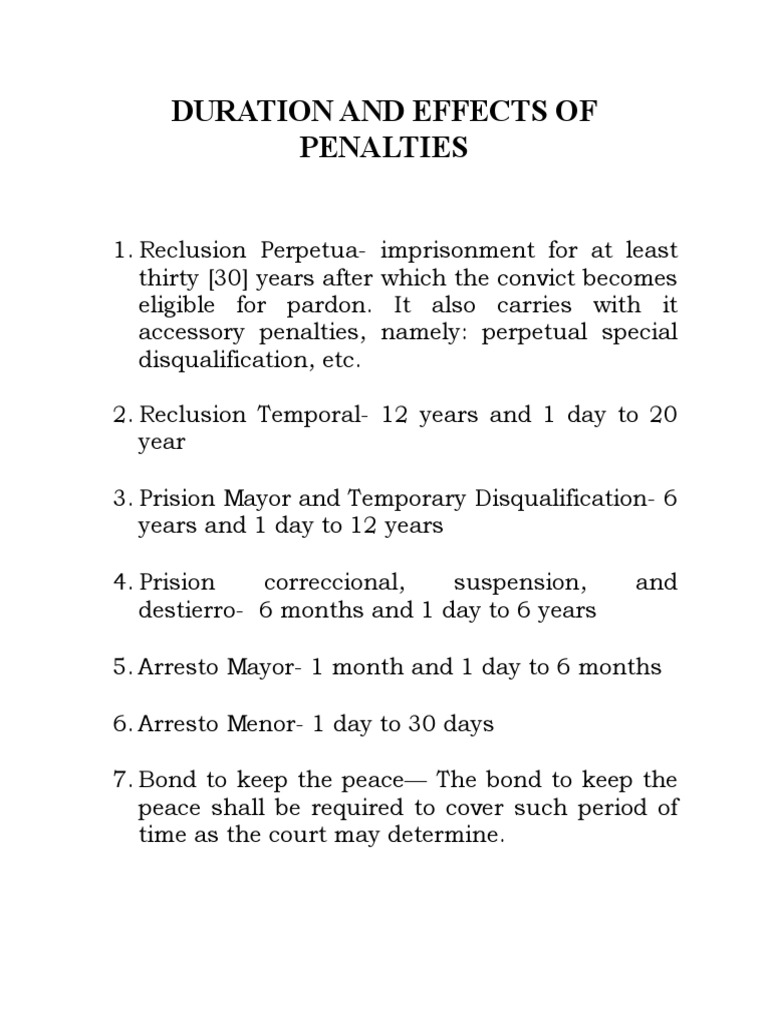 Duration and Effects of Penalties | PDF