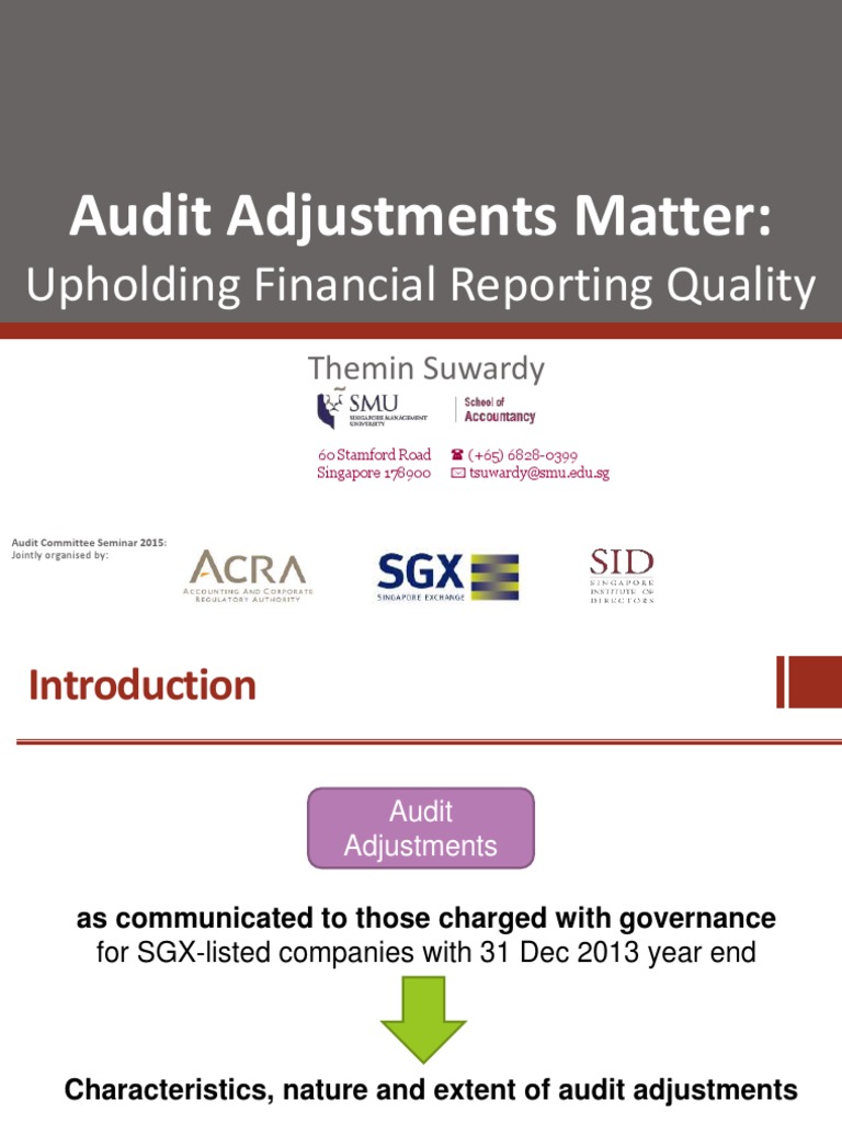 Audit Adjustment | PDF | Financial Statement | Financial Audit