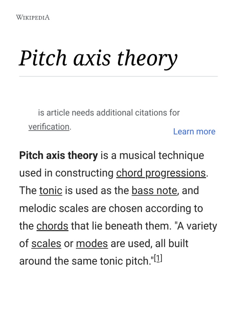 Pitch Axis Theory - Wikipedia | PDF | Mode (Music) | Musical Techniques