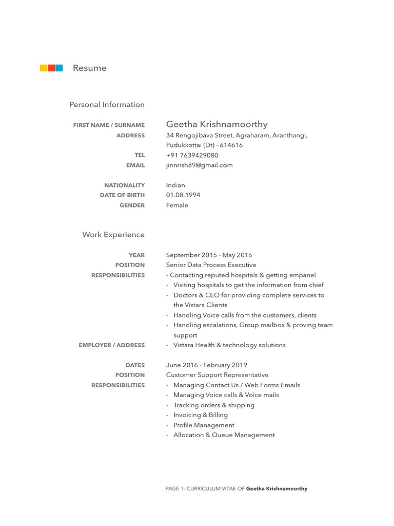 Geetha Resume | PDF | Computing | Computing And Information Technology