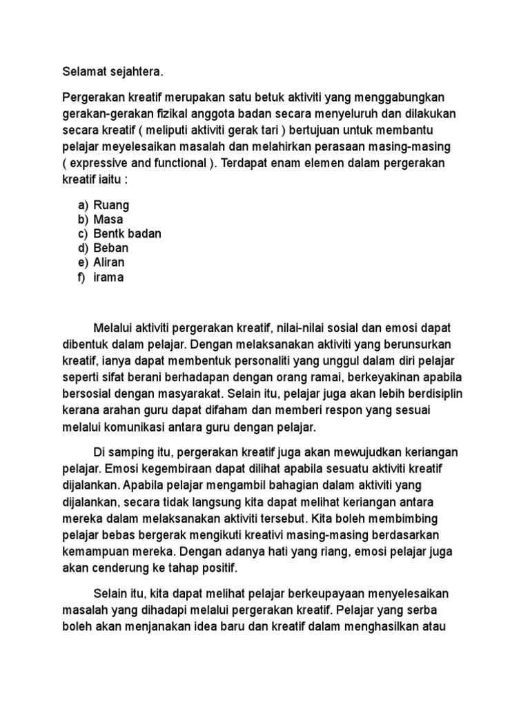 Pergerakan Kreatif | PDF