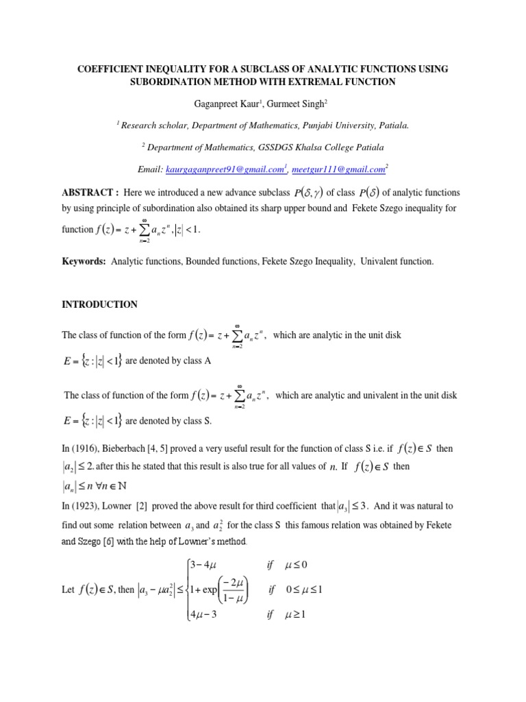Coefficient Inequality For A Subclass Of Analytic Functions Using Subordination Method With