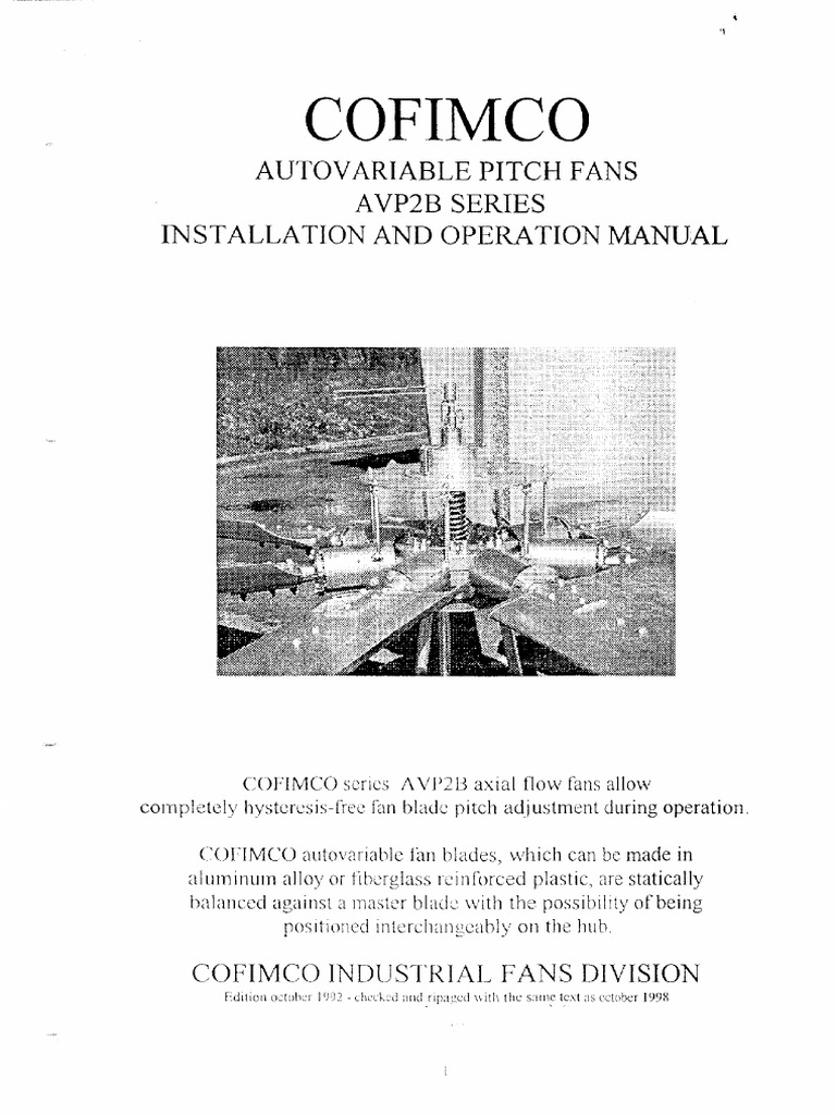 COFIMCO Installation and Operation Manual | PDF | Propeller ...
