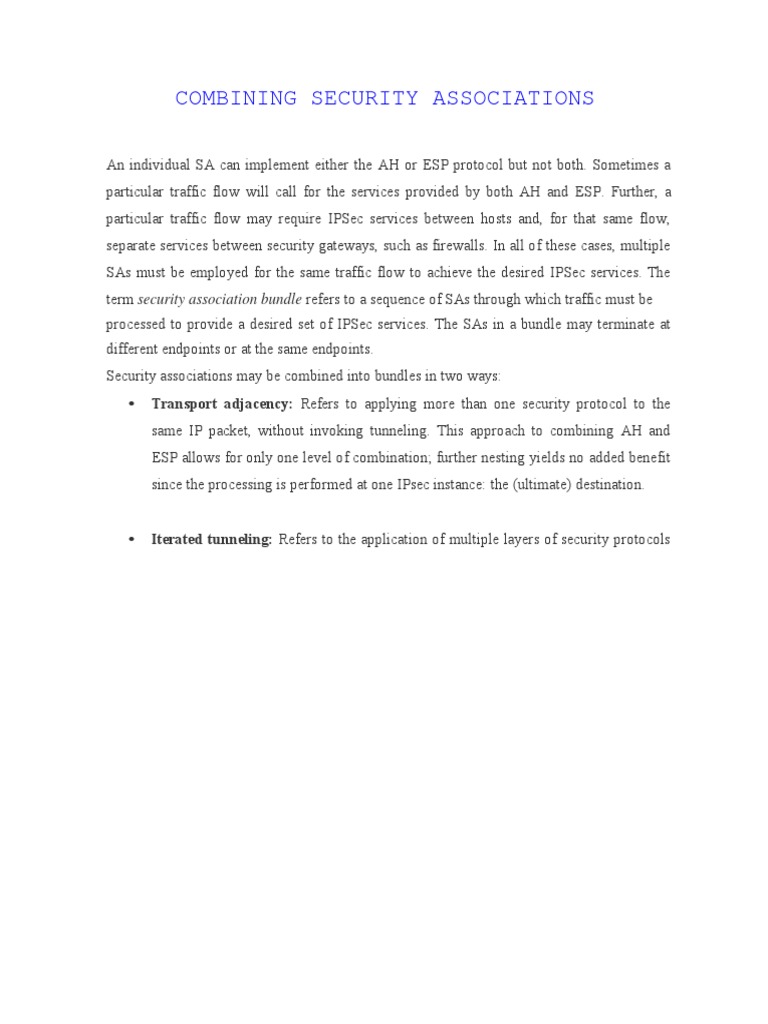 Combining Security Associations Download Free Pdf Computer Security Security